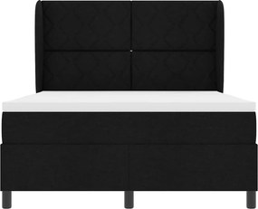 Postel s boxspringem s čelo Černá 140 x 200 cm textil 3340629