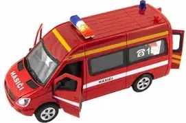 RAPPA Auto hasiči kovové 15cm na baterie se světlem se zvukem / 6ks v