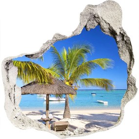 Wallmuralia Nálepka fototapeta 3D výhled Pláž Mauricius 75x75 cm