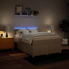 Box spring postel s matrací krémová 160x200 cm textil 3289043