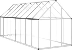 Skleník s podkladovým rámem stříbrný 445 x 169 x 195 cm hliník 3266332
