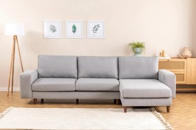 Hanah Home Rohová pohovka BERLIN světle šedá pravá