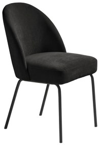 OnaDnes -20% Černá sametová jídelní židle Unique Furniture Creston