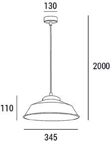 ZAHO Závěsné svítidlo HEXAGON, 75W, ⌀345 mm Barva: Zlatá