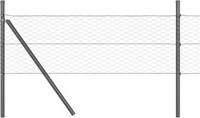 Hexagonální kotvení plotu 10 x 0,8 m Ocel potažená PVC Šedá 3352775