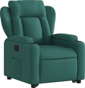 Zvedací polohovací křeslo tmavě zelené textil 3204488