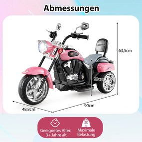 Costway 6 V Dětský elektromotocykl s nastavitelnými světlomety a zvukem Tříkolka