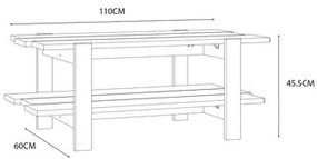 Konferenční stolek s policí COFFEE TABLES šedý