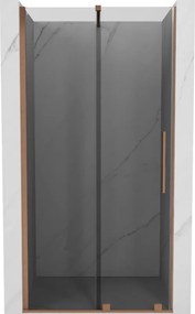 Mexen Velar, posuvné sprchové dveře do otvoru 110 cm, 8mm šedé sklo, měděná matná, 871-110-000-41-65
