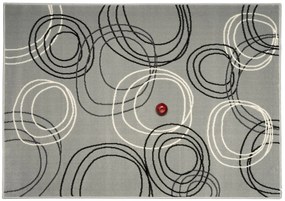 Alfa Carpets, Kusový koberec Circles grey, 120x170, šedá, chodba / předsíň