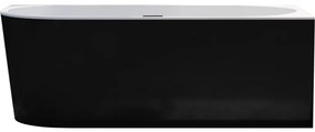 CERANO - Volně stojící akrylátová vana Delizia, pravá - černá lesklá/bílá lesklá - 170x80 cm