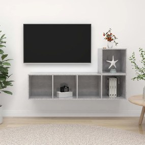 2dílný set TV skříněk betonově šedý dřevotříska 3079803