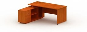 Kancelářský stůl se skříňkou MIRELLI A+ 1600 x 1600 mm, levý, třešeň