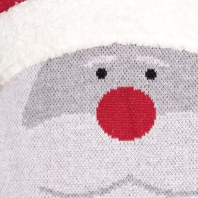 SCANquilt pletený polštářek SANTA bíločervená vánoční dekorace
