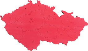 Vylen Slepá pěnová mapa České republiky  Červená