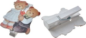 Set 6ks malý dřevěný kolíček s medvídky - 4*1*5 cm