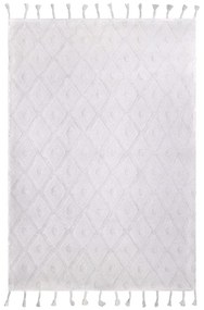 Bílý ručně vyrobený koberec Nattiot Orlando, 120 x 170 cm
