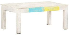 Konferenční stolek bílý 110x60x45 cm masivní mangovníkové dřevo 323555