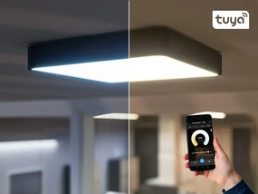 PANLUX Přisazené chytré LED svítidlo VERONA SQUARE SMART Tuya Wifi, černá