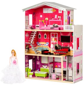 Velký dřevěný domeček pro panenky s výtahem - Malibu Residence ECOTOYS