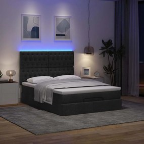 Osmanský rám postele s matrací černá 140x200cm textil 3314095