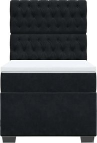 Box spring postel s matrací černá 80 x 200 cm samet 3293070