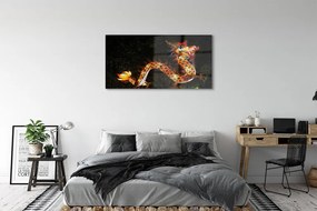 akrylový obraz Japonský drak osvětlené 125x50 cm