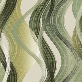 Forbyt, Závěs dekorační nebo látka, OXY Vlny, zelený, 150 cm 150 cm