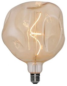 creative cables Zlatá LED žárovka deformovaná G180, spirálové vlákno 5W E27 stmívatelná 1800K
