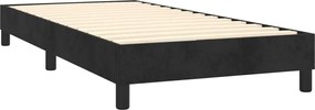 vidaXL Box spring postel s matrací a LED 100x200 cm samet [3134389] Barva: Růžová