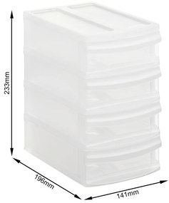 Rotho XXS - Box s 4 zásuvkami, úložný box vysunovací, transparentní Rotho SYSTEMIX - TOWER RT1114700096