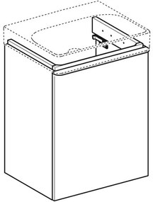Geberit Smyle Square Koupelnová skříňka pod umývátko 49,2 cm pravá, písková šedá 500.363.JL.1