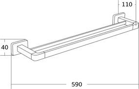 Mexen příslušenství, ASIS lázeňský držák na ručníky, černá, 7017625-70