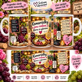 Hrnek pro kamarádku Kamarádky jsou rodina – dárek pro nejlepší kamarádku 300 ml