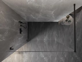 Mexen Lunar sprchová stěna levá 110 x 200 cm, 8mm čiré sklo, černá matná, 830-110-000-70-00-L