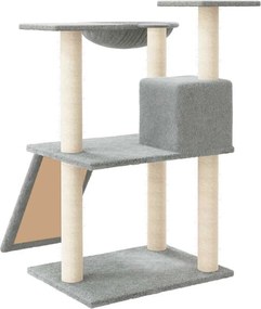 Škrabadlo pro kočky se sisalovými sloupky světle šedé 83 cm 171652