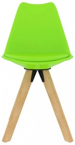 Jídelní židle 2 ks plast / umělá kůže / buk Dekorhome Žlutá