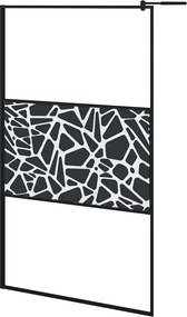 Zástěna do průchozí sprchy 115x195cm ESG / kamenný design černá 151883