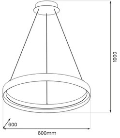LED Lustr na lanku ORBITA LED/52W/230V bílá/černá