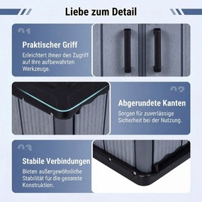 Costway Úložný box zahradní skříňky odolný proti povětrnostním vlivům s – šedá