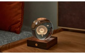 Tmavě hnědá stmívatelná stolní lampa se skleněným stínidlem (výška 12 cm) Amber – Gingko