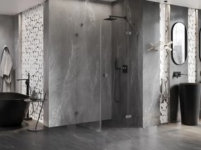 Mexen Lunar, výklopný sprchový kout pravý 70 x 70 cm, 8mm čiré sklo, profil grafit broušený, 834-070-070-66-00-P
