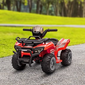 HOMCOM Mini elektrická čtyřkolka pro děti 18-36 měsíců, kočárek s předním světlem, dětská motorka elektrická čtyřkolka, růžová