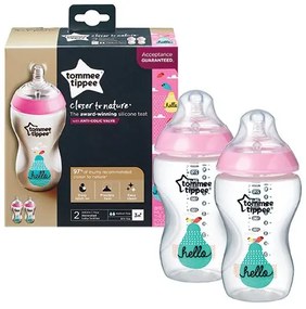 Tommee Tippee Kojenecká láhev C2N 2x340 ml se vzorem holka