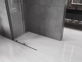 Mexen Velar, posuvné dveře do otvoru typ Walk-In 80 cm, 8mm čiré sklo, grafitová matná, 871-080-000-03-66