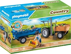 Stavebnice playmobil 71249 traktor s přívěsem