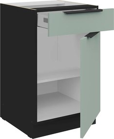ARIA sc | dolní skříňka 50 D 1F 1S policová se zásuvkou | 50 cm | PREMIUM BOX | černá/aquamarine