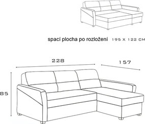 Sedací sestava LIVIA | malá sedací souprava + křeslo | 228x157 + 88 cm | rozkládací s úložným prostorem | VÝBĚR TKANIN