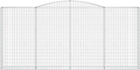 Klenuté gabionové koše 2 ks 400x30x180/200cm pozinkované železo 3146918