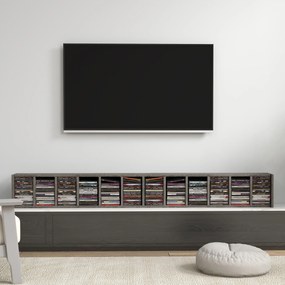 HOMCOM Sada 2 sloupcových polic pro ukládání CD-DVD kabinet 6 + 6 přihrádek 21 x 22,5 x 88,5 cm max. kapacita 204 CD tmavě šedá